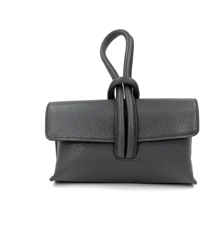 Leather Clutch with pull through loop - Grey – Dragonfly Collection