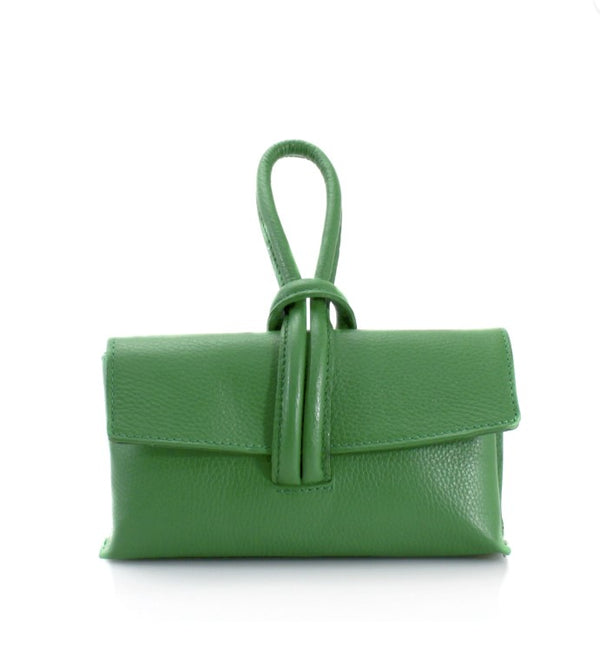 Leather Clutch with pull through loop - Emerald – Dragonfly Collection